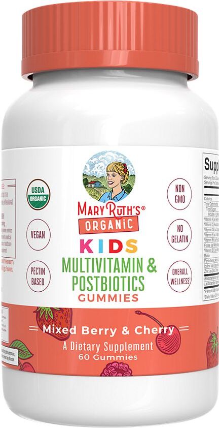 Mary Ruth's Kids Multivitamin & Postbiotics Gummies, Organic